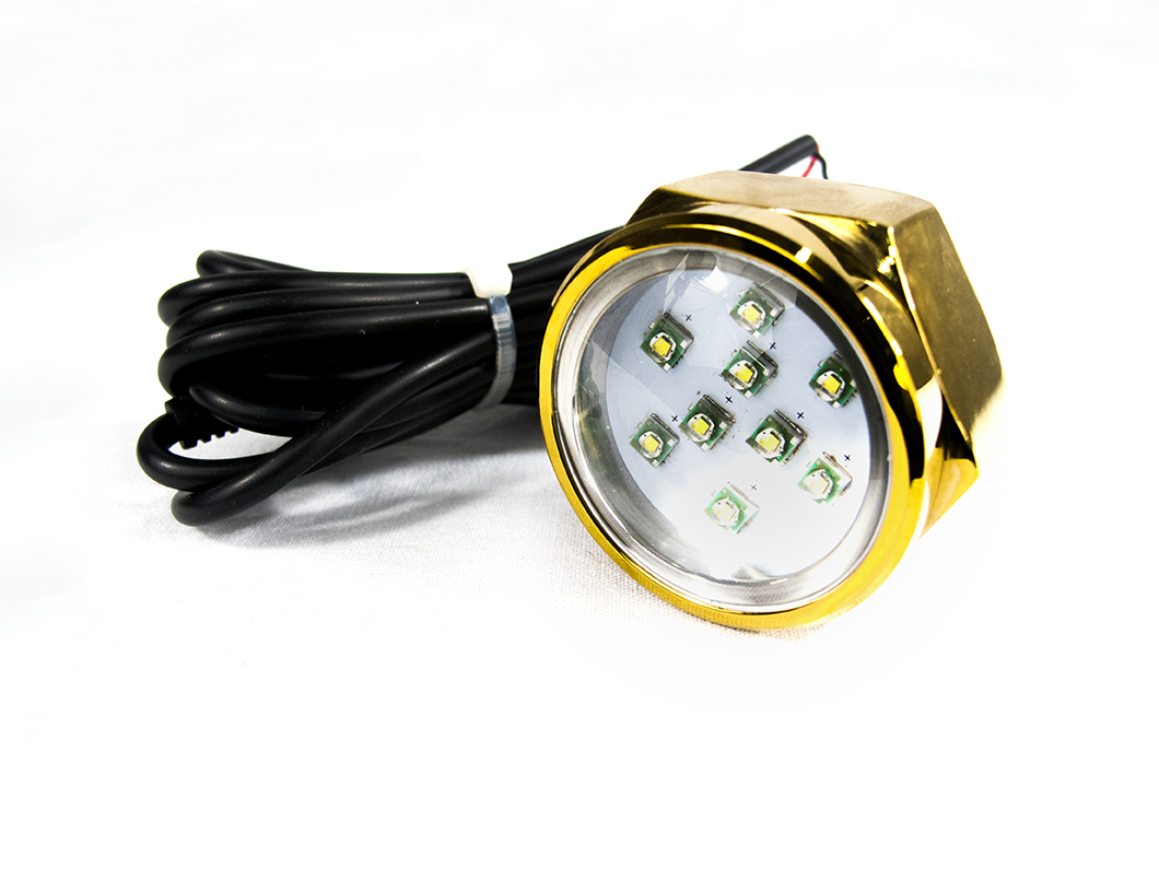 27W CREE LED Underwater Drain Plug Light Green 1500 Lumens 316 Marine ...
