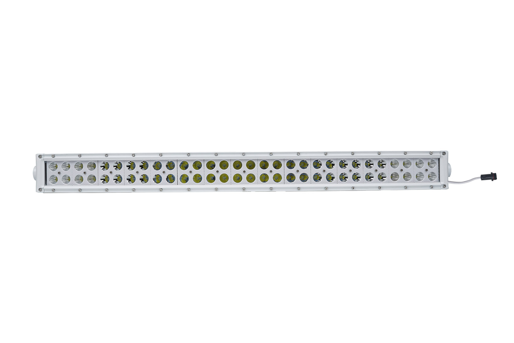 30 Inch LED Light Bar Marine Grade Wrap Around White Shell Dual Row ...